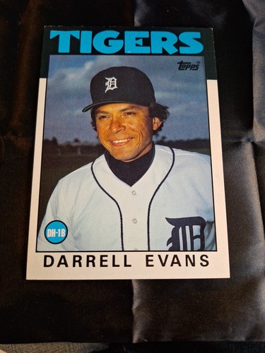 1986 TOPPS BASEBALL 5 X 7 SET BREAK #21 DARRELL EVANS DETROIT TIGERS ...