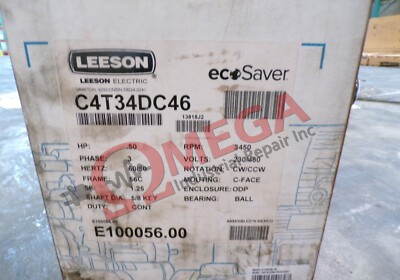 LEESON Electric AC Motor Model: C4T34DC46, 230/460V, 0.5 HP , Frame 56C ...