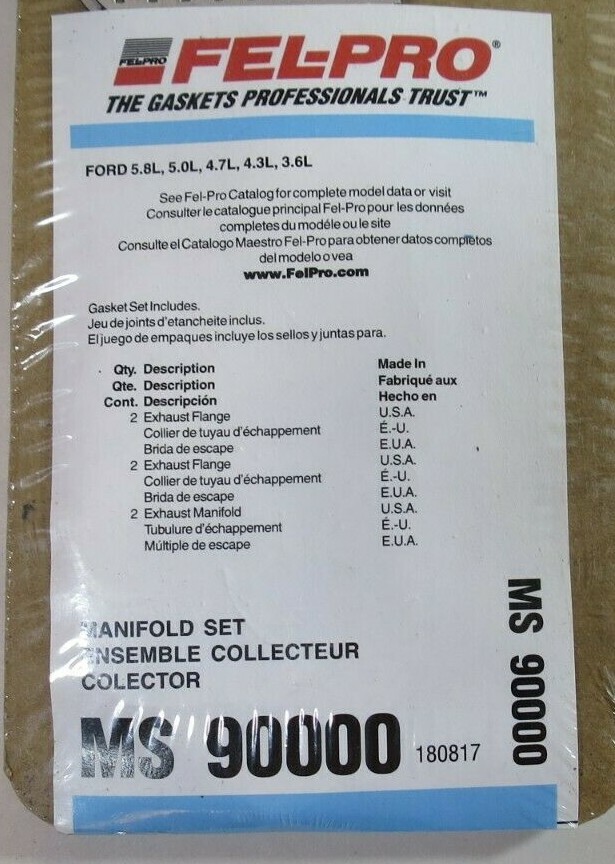 Exhaust Manifold Gasket Set Fel-Pro MS90000 | eBay
