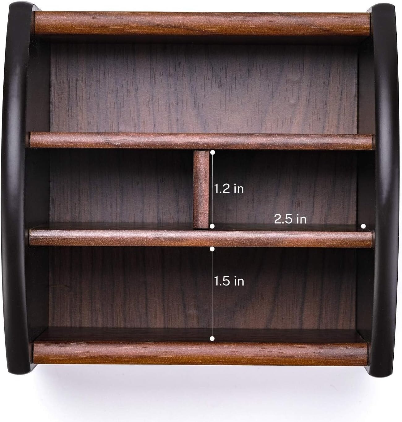 New Revolving Caddy Remote Control Organizer Wooden Storage Holder Box ...