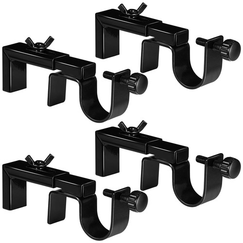 4 Pack Adjustable Curtain Rod Bracket Attachment for Outside Mounted ...