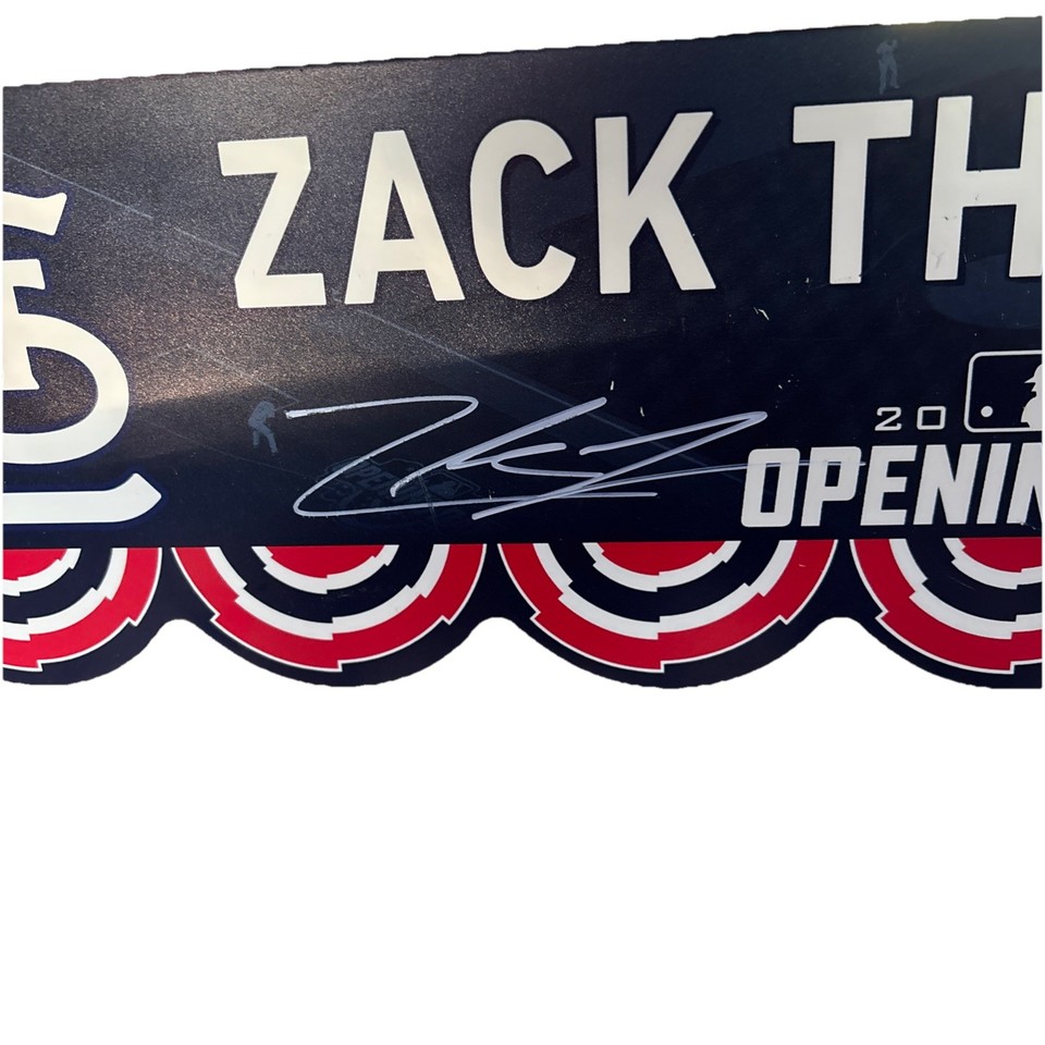 Zack Thompson 2021 Opening Day Locker Room Name Plate Signed St. Louis ...