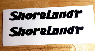 shorelandr shore lander trailer Decals Stickers 34x4" gloss black USA ...
