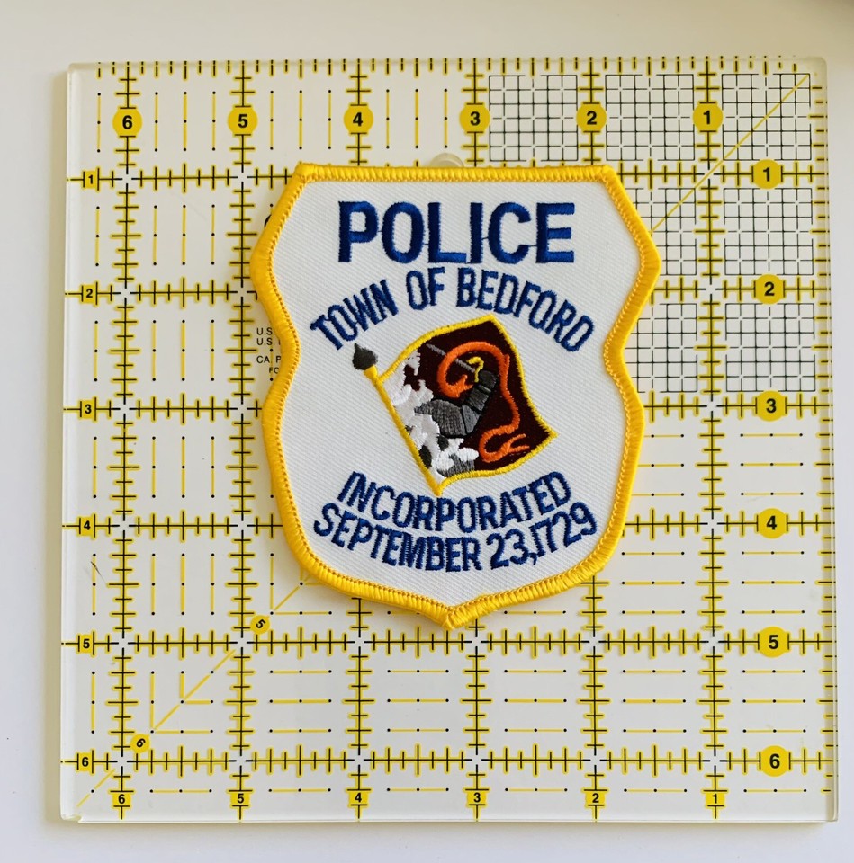 Bedford MASSACHUSETTS POLICE PATCH MA Iron On Unused Collect | eBay