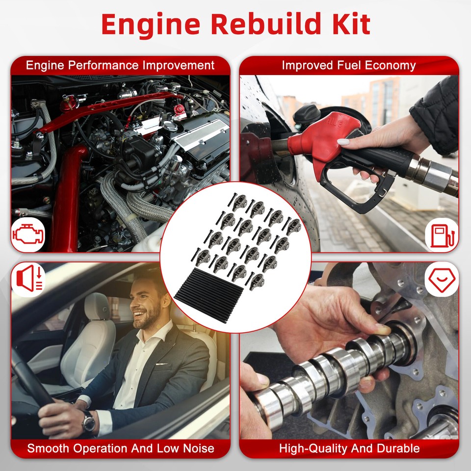 LS1 Rocker Arms With Trunion Pushrods Kit Installed For 4.8 5.3 5.7 6.0 ...