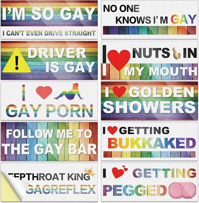 10 Pcs Bumper Decals Funny LGBT Stickers Rainbow Bumper Prank Car ...