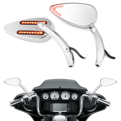 Chrome Rear View Mirrors With LED Turn Signals For Harley VRod V Rod ...