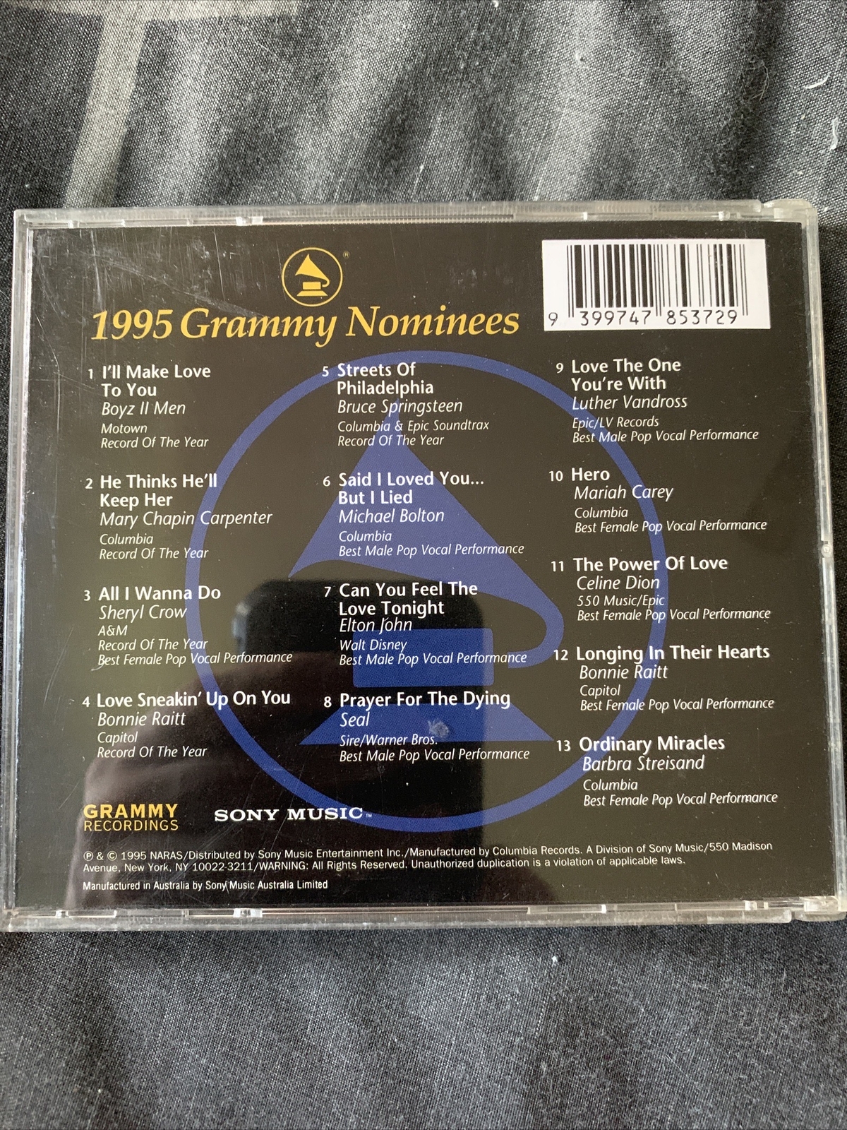 1995 Grammy Award Nominees - Various Artist Springsteen Raitt (b53/14 ...