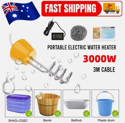 3000W Portable Water Heater Electric Immersion Element Boiler Heating ...
