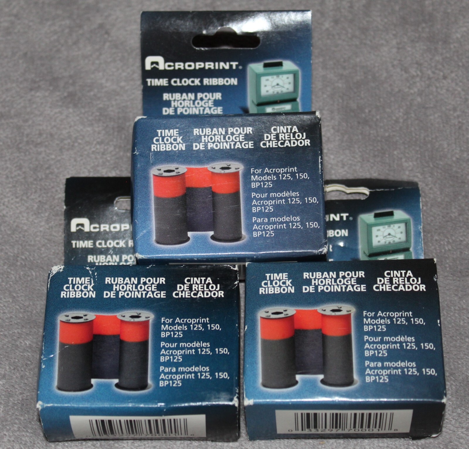3 Acroprint Genuine OEM Time Clock Ribbons Print Models 125, 150, BP125 ...