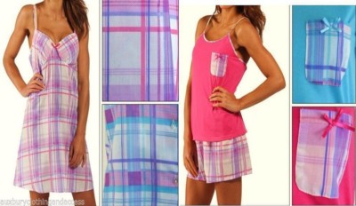 Selena Secrets Check Cotton Strappy Chemise Nightwear | eBay UK
