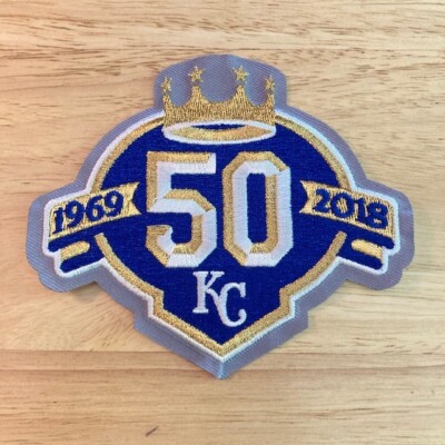KANSAS CITY ROYALS 50th ANNIVERSARY Iron-On 4.5" x 4" Official MLB ...