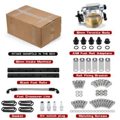 92mm LS1 LS2 LS6 Intake Manifold With Fuel Rails MAP Port 6.0L 5.3L 4 ...