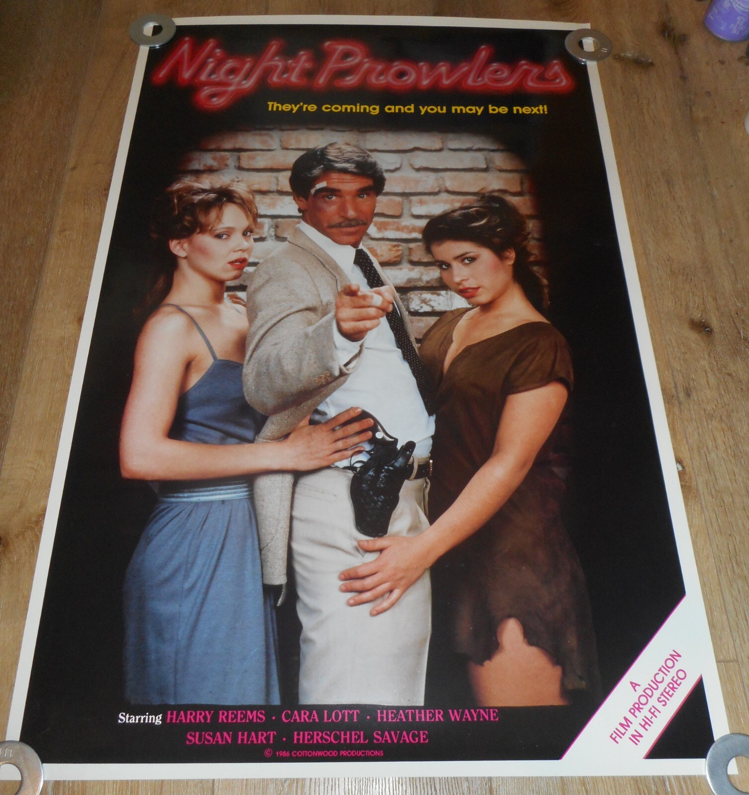NIGHT PROWLERS - ORIGINAL SS ROLLED POSTER - 1985 - HARRY REEMS/SUSAN ...