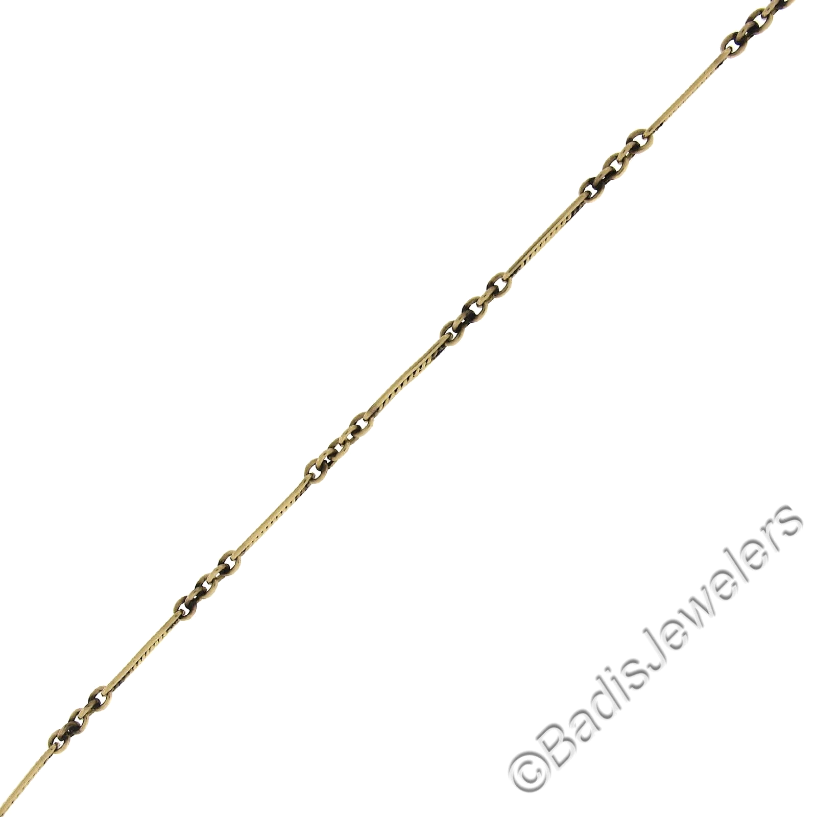 Antique 14k Gold 13" Pocket Watch Cable Link Chain w/ Dog Clip & Spring ...