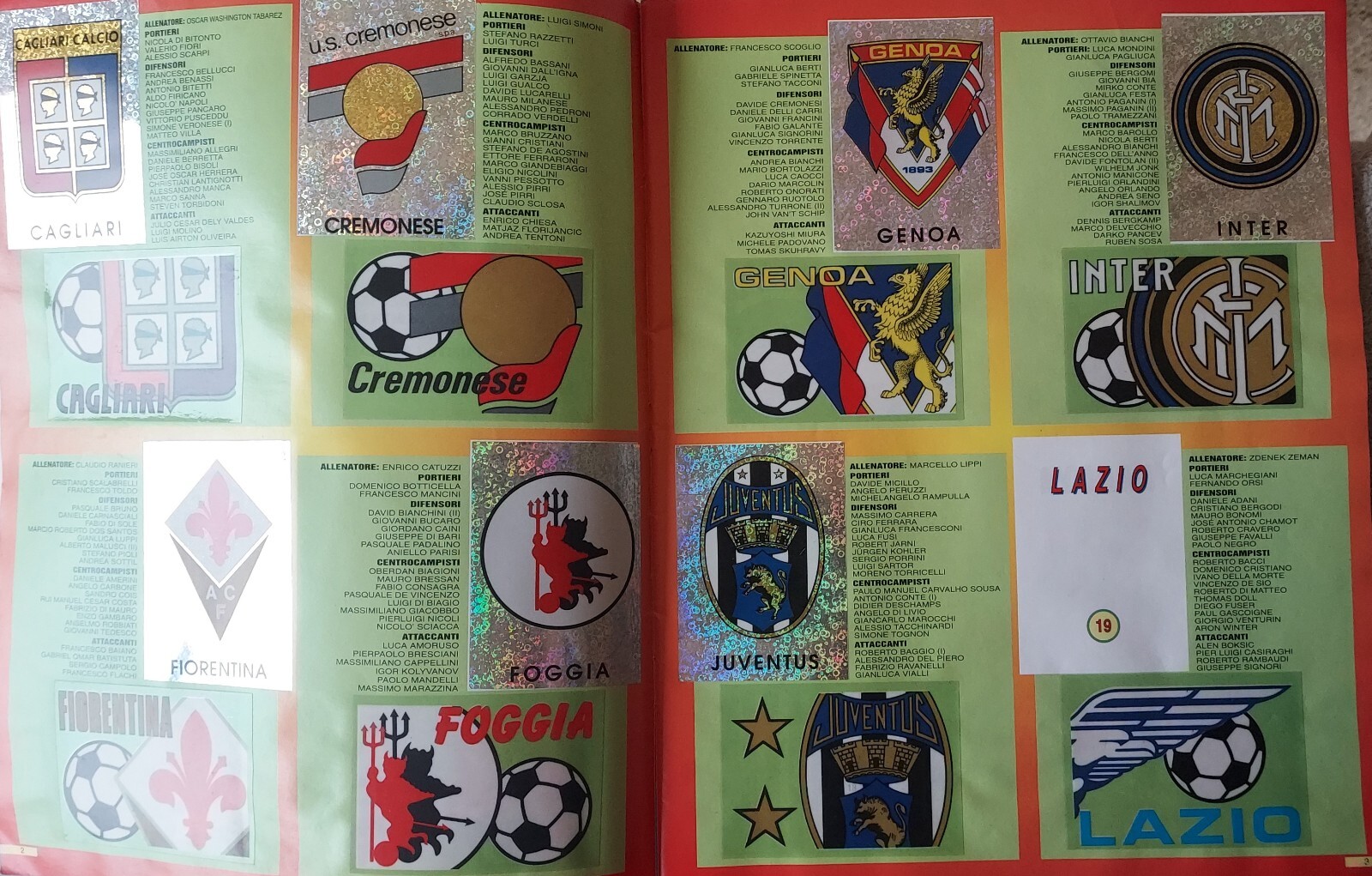 Sticker Panini SUPERCALCIO 1994-95 Album (39 stickers missing in album ...