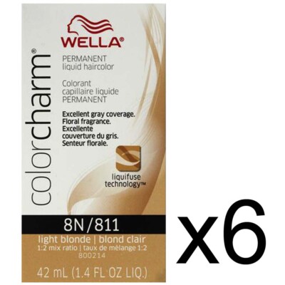 SALON HAIR WELLA COLOR CHARM PERMANENT DYE LIQUID 8N/811 LIGHT BLONDE ...