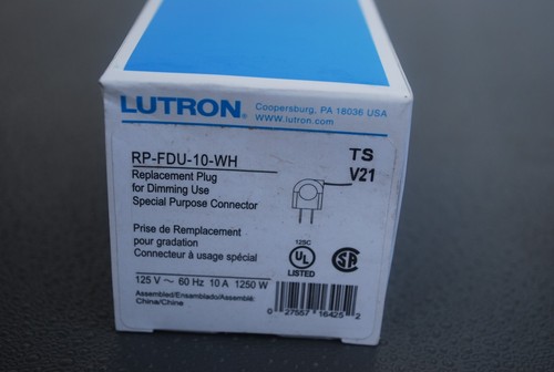 five (5) LUTRON RP-FDU-10-WH Replacement Plug for Dimming White $14.60 ...