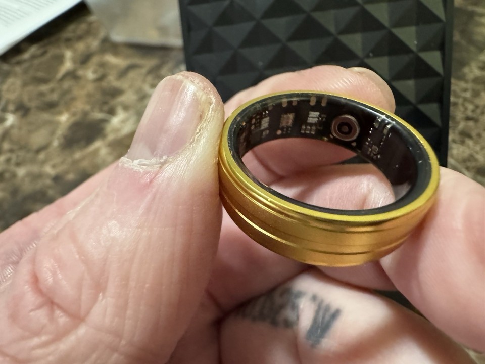 NEW "QRING Gold " SZ 12 SMART RING monitor Sleep, Heart Rate, Pulse ...