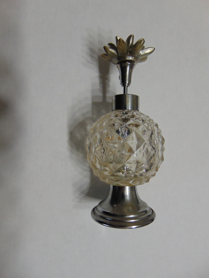 VTG I.W.RICE JAPAN CLEAR FACETED GLASS ROUND/PINEAPPLE PERFUME BOTTLE ...