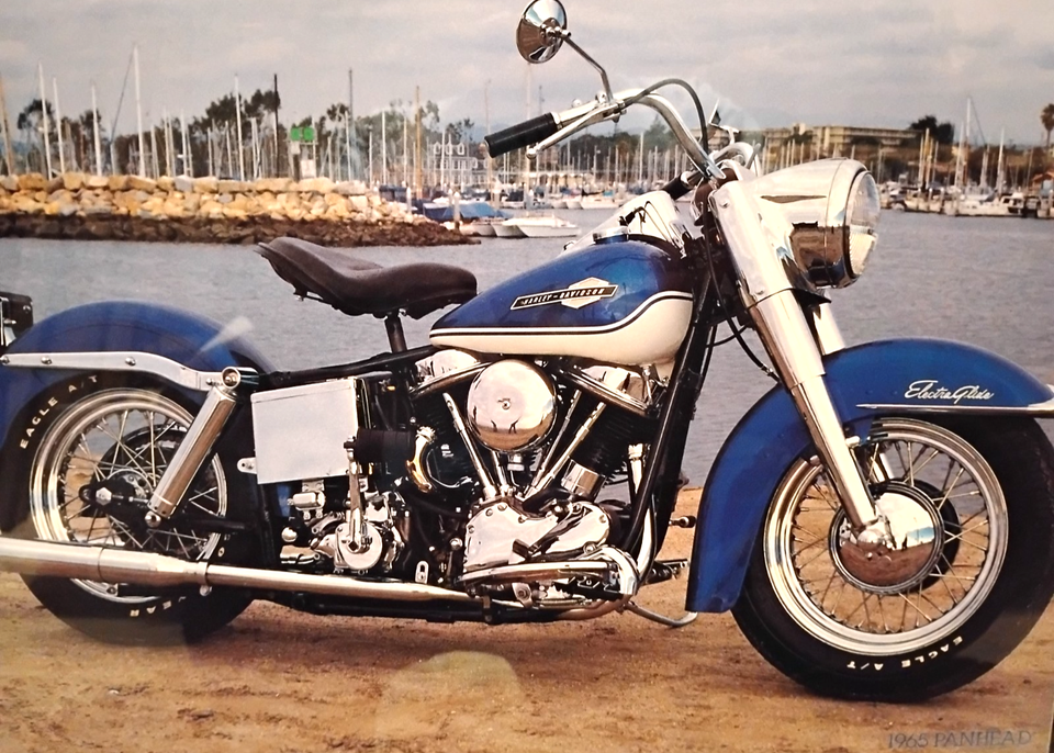 Poster: "1965 Panhead" Harley Davidson Motorcycle, Original 1989 16x20 ...