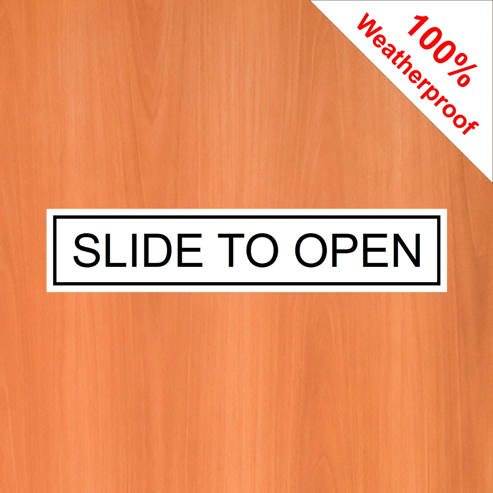 Slide to open door sign or sticker 5537BKW Easy apply stickon stick-on ...