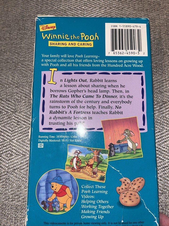 Winnie the Pooh - Pooh Learning - Sharing and Caring (VHS, 1994) C ...