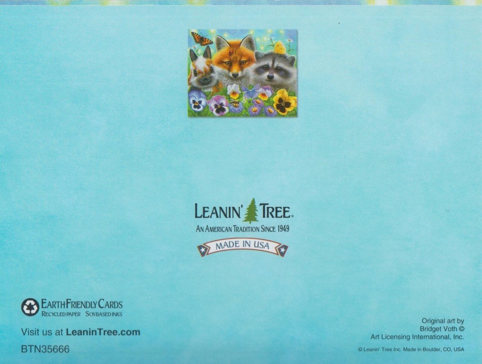 Artist: Bridget Voth - Fox, Rabbit, And Raccoon In Flow Blank Note ...