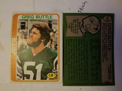 VINTAGE GREG BUTTLE #382 NEW YORK JETS - PENN STATE NITTANY LIONS ...