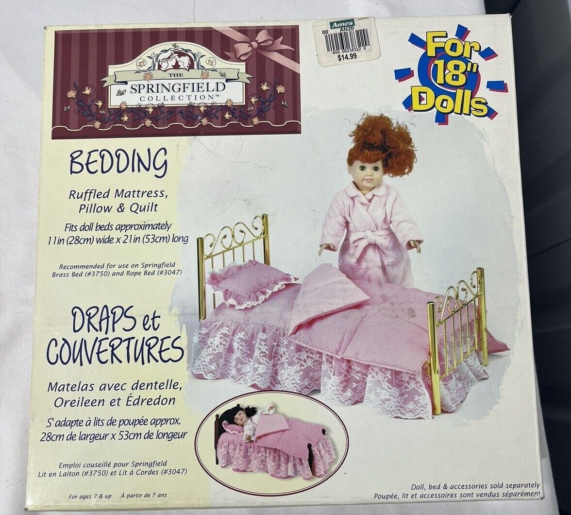 VTG The Springfield Collection Doll Bedding Only Mattress Pillow Quilt ...