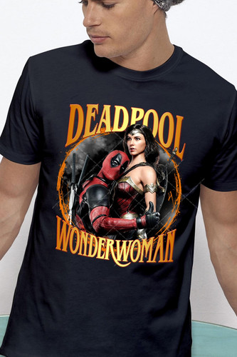 Deadpool And Wonder Woman Superheroes Movie Fans 2D T-SHIRT Best Price ...