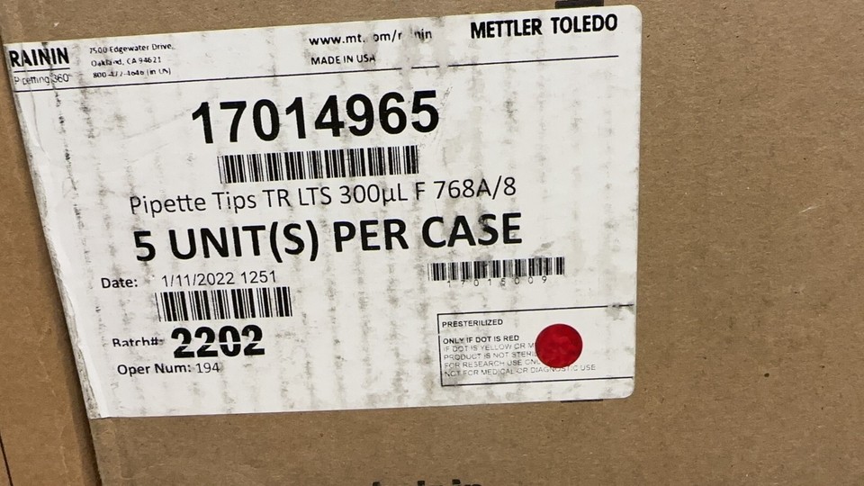 Rainin 17014965 TerraRack LTS Tips 300uL F 768A/8, 3840 tips/Case | eBay