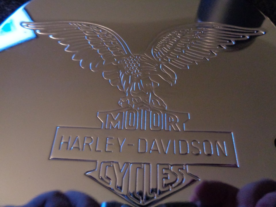 HARLEY DAVIDSON VINTAGE DERBY COVER ENGRAVED EAGLE CHROME 3 HOLE COVER ...