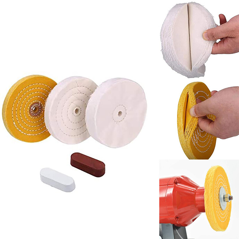 5Pcs 6 Inch Buffing Polishing Wheels for Bench Grinder with ...