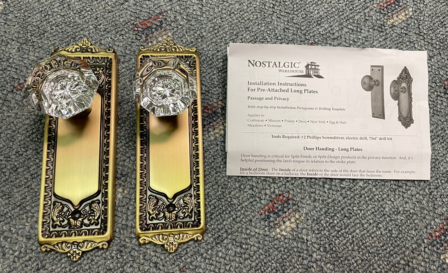 Nostalgic Warehouse 704228, Privacy-2.375", Antique Brass Egg/Dart ...