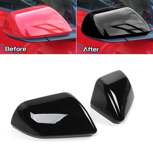 Black Side Rearview Mirrors Shell Cover Trim For Ford Mustang 2015 ...