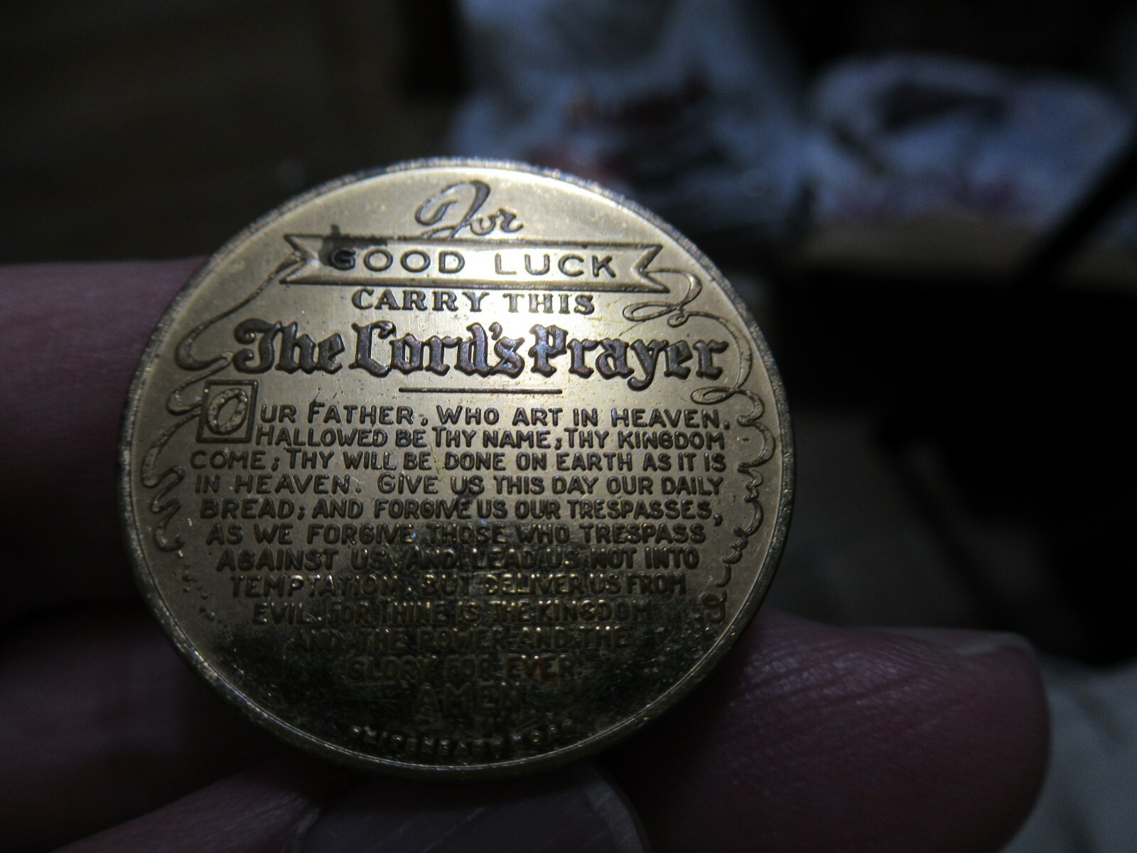 1940's Vintage B. Ward Beam's Medal, Daredevils, Lord's Prayer Good ...