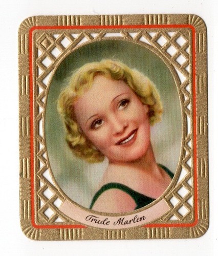 #69 Trude Marlen 1936 Garbaty Film Star Embossed Cigarette Die-cut Card ...