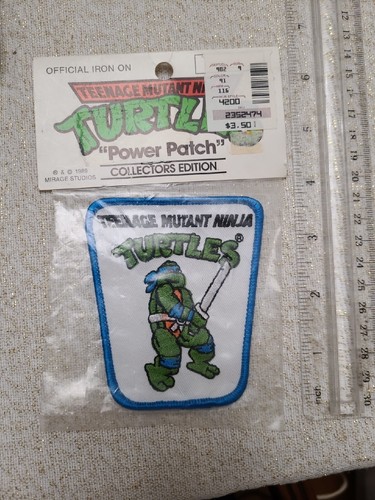 1989 TMNT Teenage Mutant Ninja Turtles Power Patch Iron Leo Leonardo | eBay
