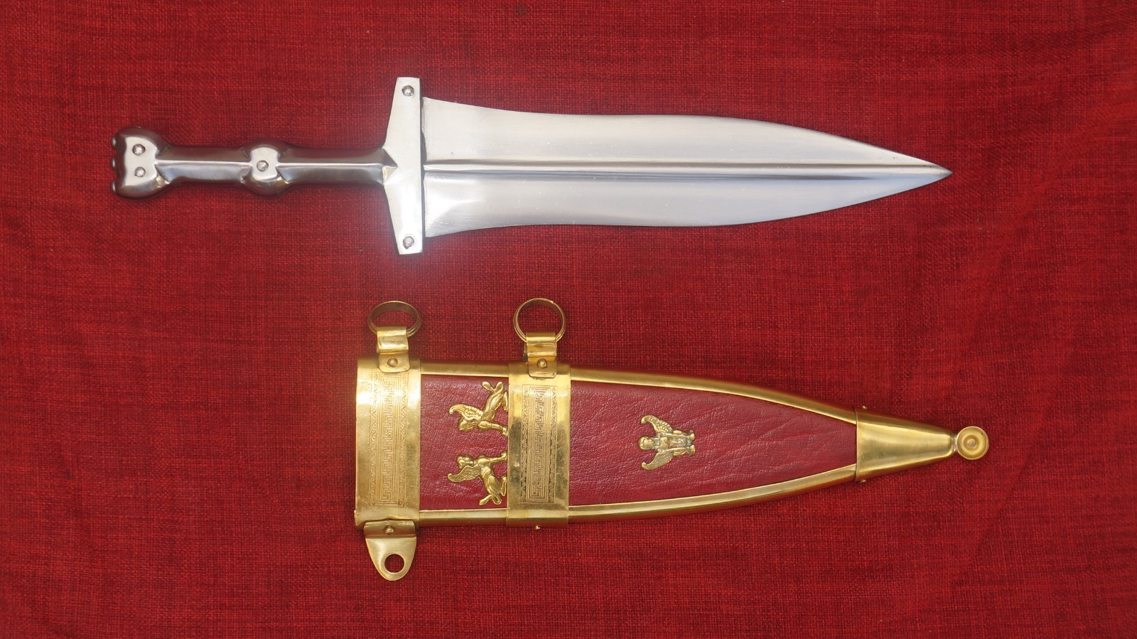 Roman LEGIO X FRETENSIS sphinx legion decorated iron pugio dagger armor ...