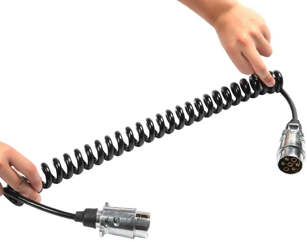 12V 24V SUZI EXTENSION CABLE SUZY 7 PIN PLUGS 7 CORE H/D COILED 8.2 mm ...