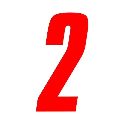 8 inch tall Red Race Number 2 racing numbers decals motocross atv dirt ...