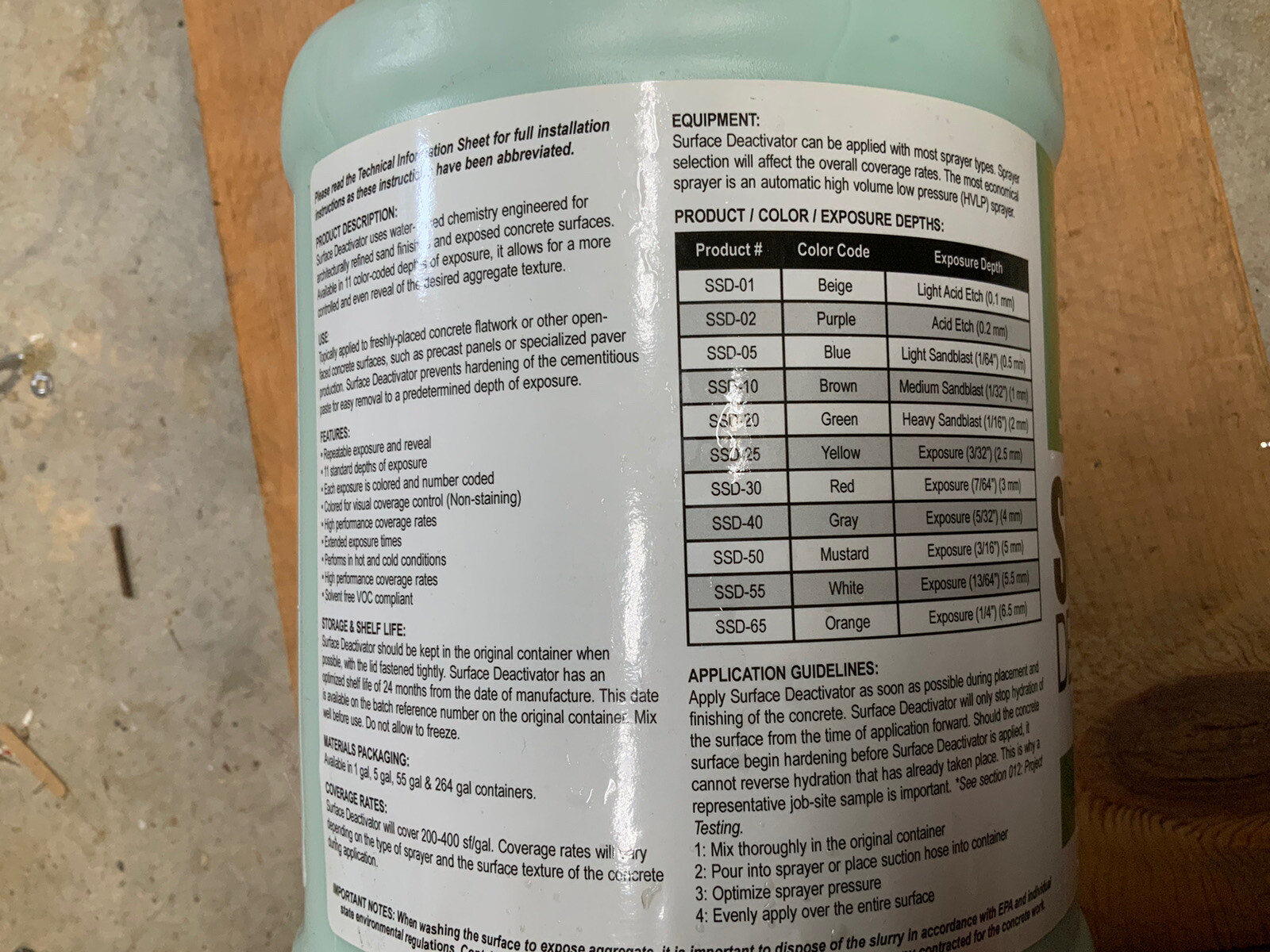 solomon colors surface deactivator ssd-20 green heavy sandblast 1 gal ...