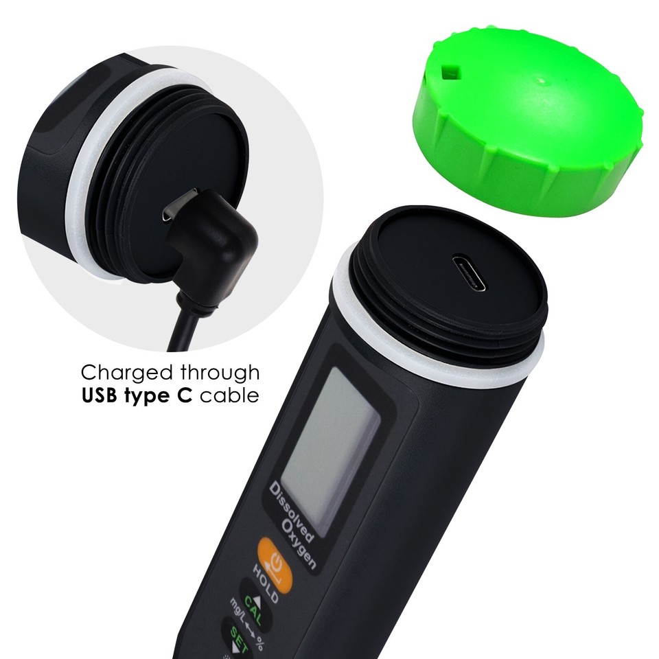 Digital Water Dissolved Oxygen Tester DO Meter with Electrode Filling ...