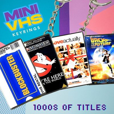 Miniature Nostalgic VHS Movie Box Film Customised Keyring - Choose Your ...