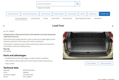 New Genuine Volvo Rear Back Cargo Load Box Mat Tray for XC60 2009-2017 ...