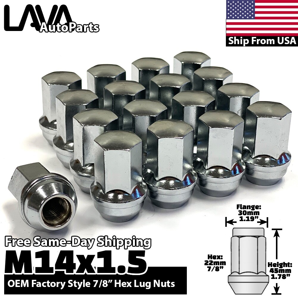 24x Chrome 14x1.5 XL OEM Factory Lug Nut | GMC Sierra 1500 Suburban ...
