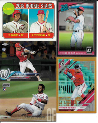 Victor Robles 5 Card Lot with 4 Rookies & Optic Orange Prizm 77/99 NM ...