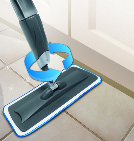 Addis Spray Mop Microfibre Floor Cleaning Mop, Metallic & Blue ...