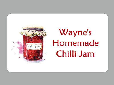 Personalised Chilli Jam Stickers Homemade Chutney, Relish Jam Jar ...